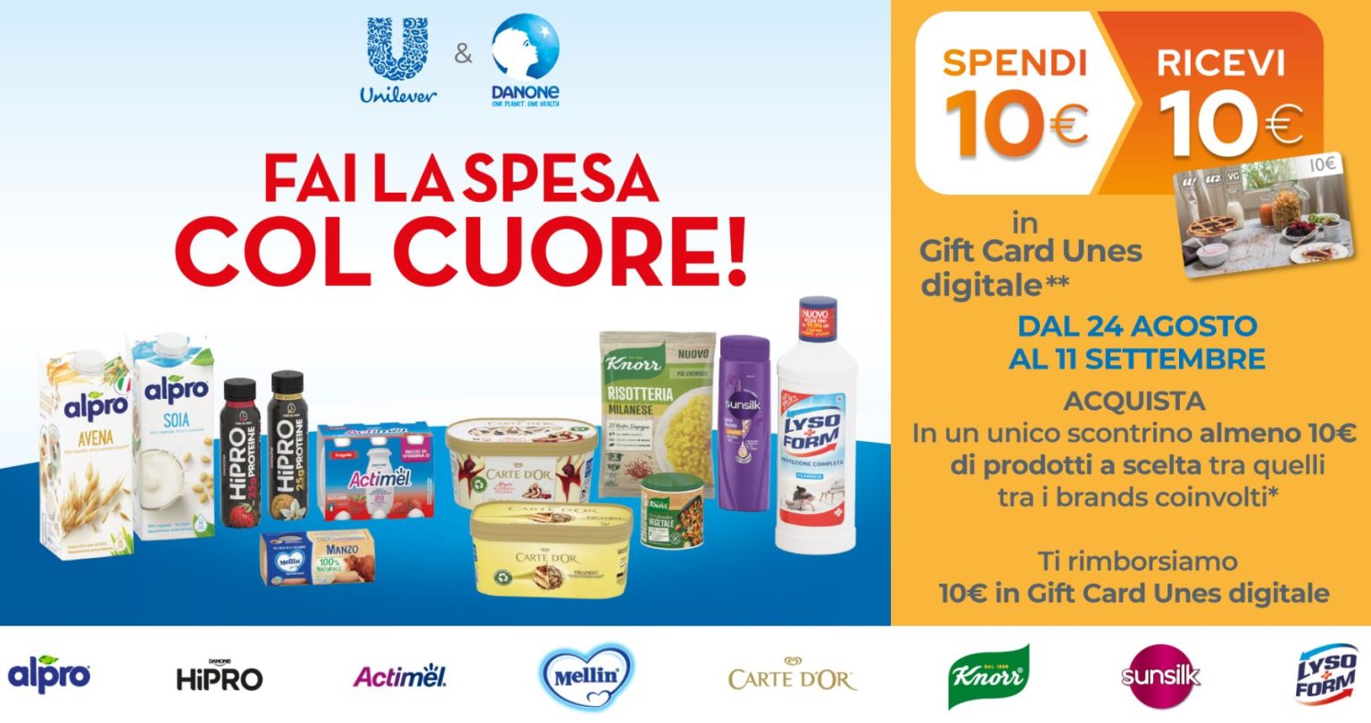 Fai la spesa col cuore: da Unes ricevi una gift card da 10 Euro ...