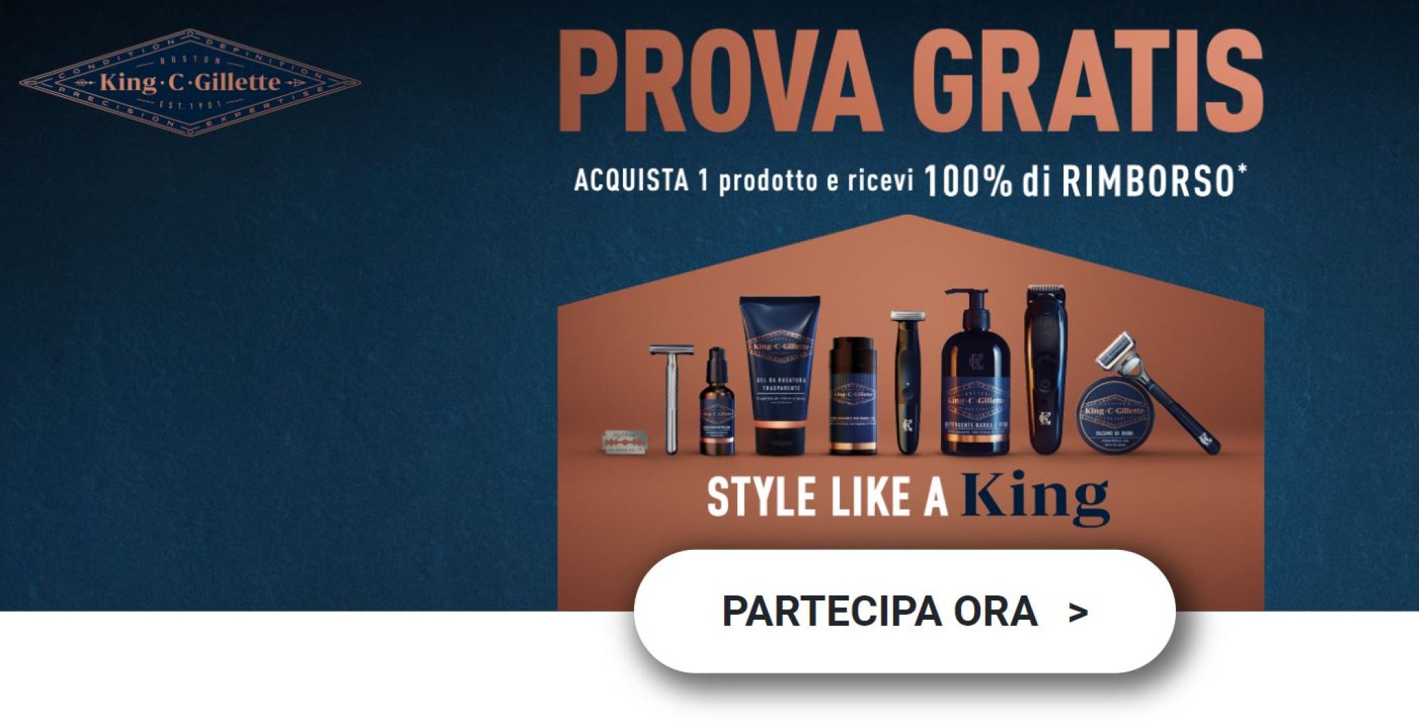 Prova gratis King C Gillette: ricevi il rimborso di un prodotto