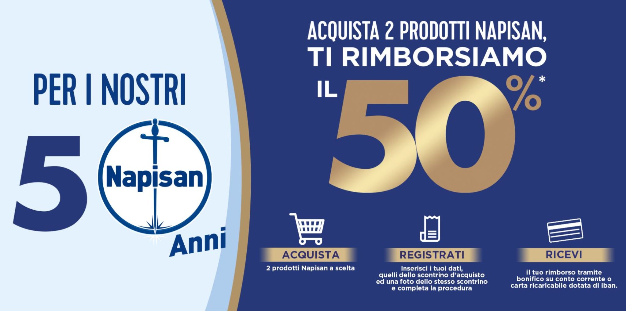 Come funziona il cashback Napisan 50 anni? Meccanica e importo del rimborso